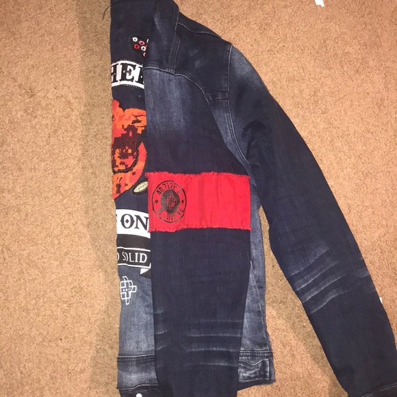 Jackets & Coats | 8ighth Dstrkt Dark Indigo Embroidered Denim Jacket ...